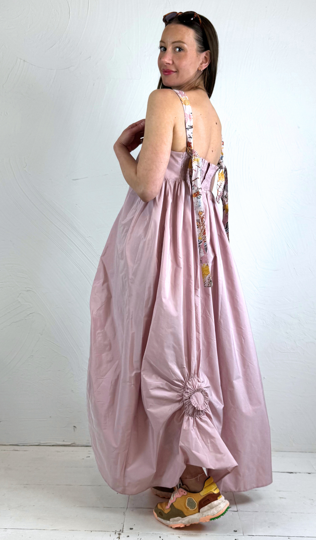 Bize Ball Tie Dress – Blue Woman